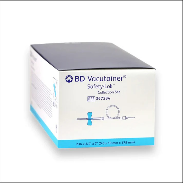 23G Blue BD Vacutainer Safety-Lok™ Blood Collection Set with 7" Tubing ...
